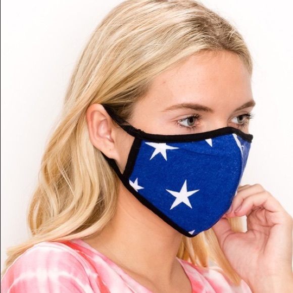 Accessories | Made In Usa Blue Stars Face Mask | Poshmark